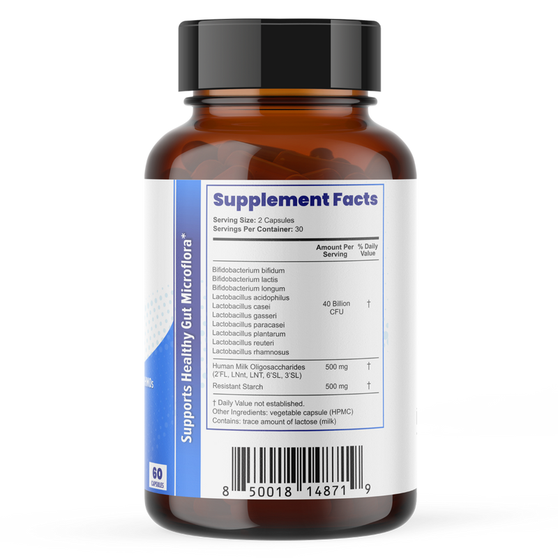 SuperHMO, Synbiotic Capsules: 5 HMOs Prebiotics +10 Probiotics - Layer ...