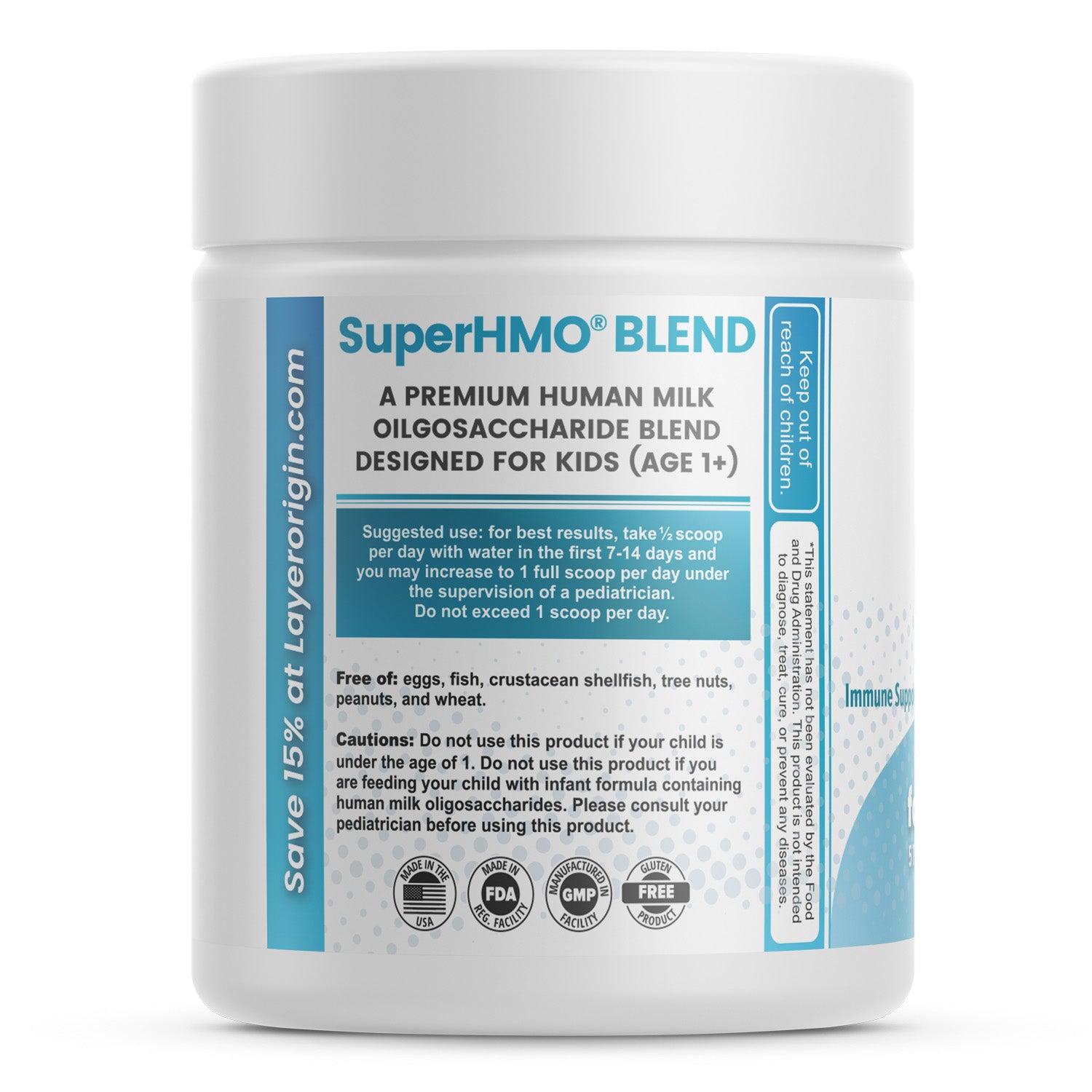 SuperHMO Prebiotic for Kids - 5 HMOs - Layer Origin Nutrition SuperHMO Prebiotic for Kids - 5 HMOs - Layer Origin Nutrition